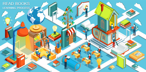 Process of education the concept learning Vector Image