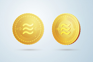 Digital coin template gold golden crypto token Vector Image