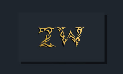 Initial letters zw monogram logo design bundle Vector Image