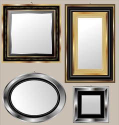 Realistic mirrors different shapes isolated Vector Image