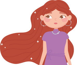 Glamorous woman with long brown hair Royalty Free Vector