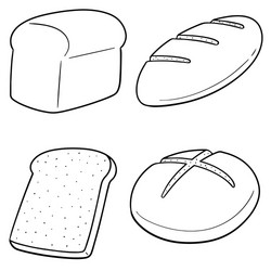 Set of people eating bread Royalty Free Vector Image