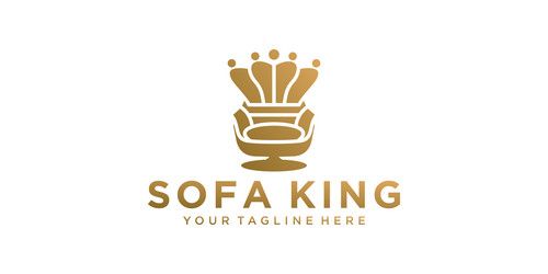 Home furniture sofa logo design Royalty Free Vector Image