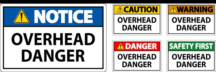 Warning sign overhead crane Royalty Free Vector Image