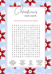 Black and white christmas word search puzzle Vector Image