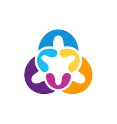 Infinity flower knot network link logo Royalty Free Vector