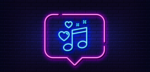 Love music line icon romantic musical note sign Vector Image