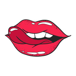 Realistic lips devil red Royalty Free Vector Image