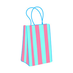 Handle paper bag cartoon Royalty Free Vector Image
