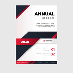Professional annual report template with red Vector Image