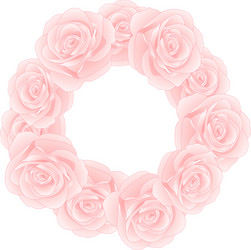 Pink rose flower banner wreath Royalty Free Vector Image