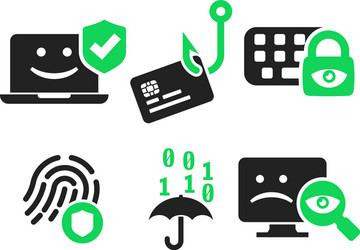 Hacking icons set Royalty Free Vector Image - VectorStock