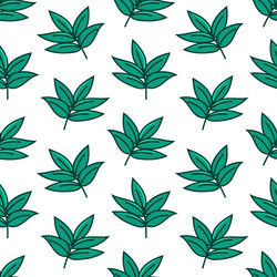 Decorative green leaves pattern Royalty Free Vector Image