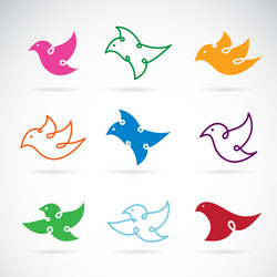 Birds in a circle on white background wild Vector Image