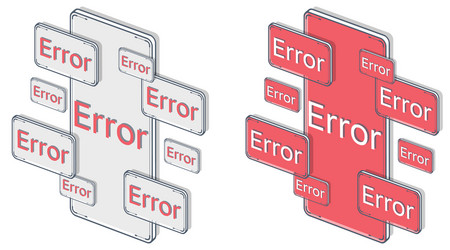 Isometric mobile screen with error alarm Vector Image