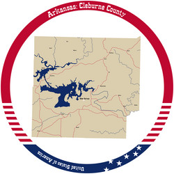 Map of cleburne county in arkansas usa Royalty Free Vector