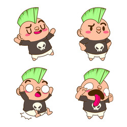 Cute little punk cartoon Royalty Free Vector Image
