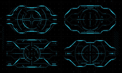 Hud ui interface aim control target frames set Vector Image