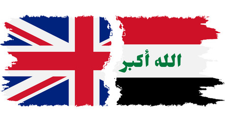 United states and iraq flags for official meeting Vector Image