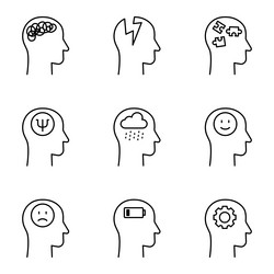 Mental health icon set emotional support Vector Image