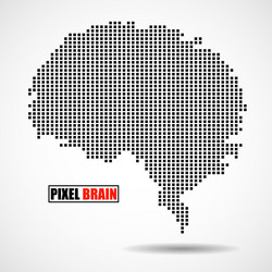 Pixel brain isolated on white background Vector Image