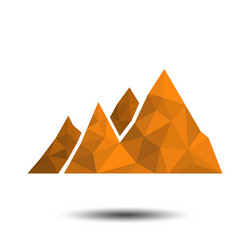 Polygon mountain icon on white background Vector Image