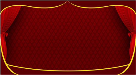 Thai pattern stage backdrop with curtain Vector Image