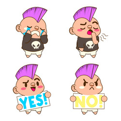 Cute little punk cartoon Royalty Free Vector Image