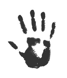 Black Handprint Set on White Royalty Free Vector Image