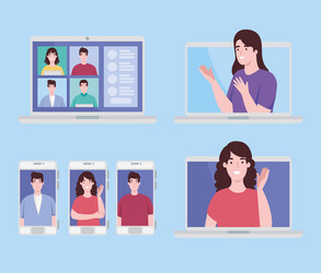 Virtual Conference Call Vector Images (over 7,100)