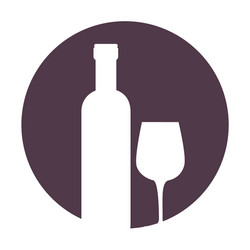 Wine bottle and cup isolated icon Royalty Free Vector Image