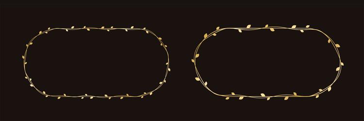 Gold vine frame wedding elegant wreath set golden Vector Image