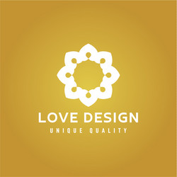 Love abstract heart line gold logo Royalty Free Vector Image