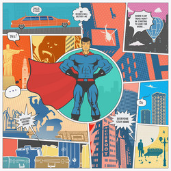 Page comics layout concept Royalty Free Vector Image