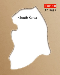 South korea country map black silhouette Vector Image
