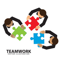 Teamwork profile matching composition Royalty Free Vector
