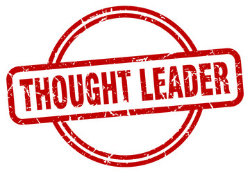 Thought leader stamp label round Royalty Free Vector Image