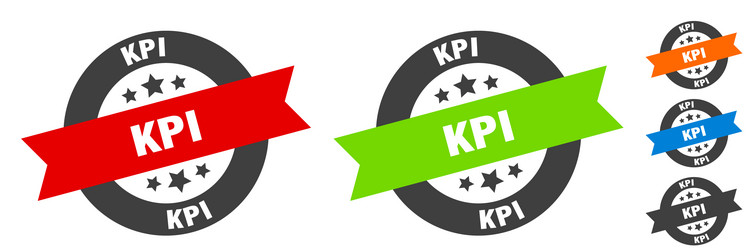 Kpi stamp label round grunge sign Royalty Free Vector Image