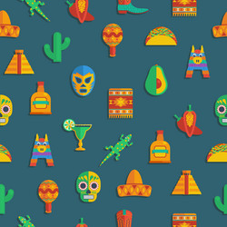 Seamless mexican pattern Royalty Free Vector Image