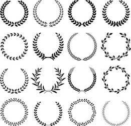 Floral ornament logo laurel leaves wreath frame Vector Image