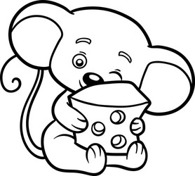Coloring book mouse Royalty Free Vector Image - VectorStock