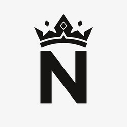 Letter n crown logo crown logo on n Royalty Free Vector