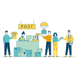 Customers receiving and sending packages Vector Image