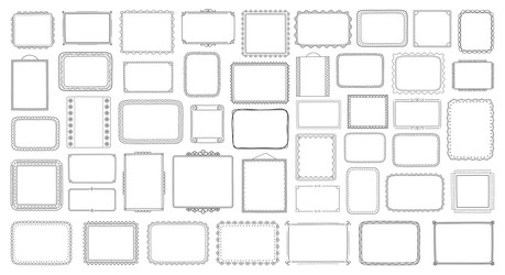 Beautiful template hand drawn frames Royalty Free Vector