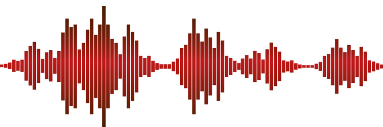 Red sound waves Royalty Free Vector Image - VectorStock