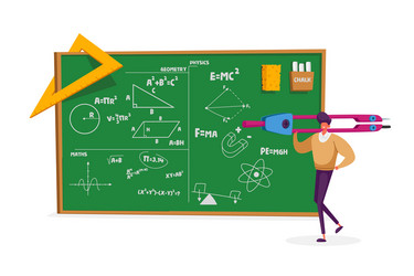 Cartoon physics teacher Royalty Free Vector Image