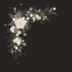 Christmas decoration isolated frame on a white Vector Image