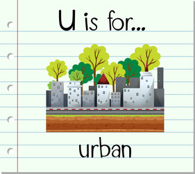 Flashcard letter u is for up Royalty Free Vector Image