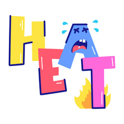 Heat text Royalty Free Vector Image - VectorStock