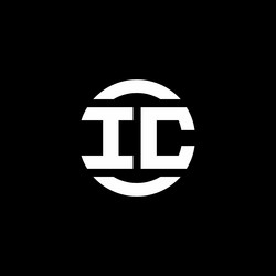 Ic logo monogram emblem style with crown shape Vector Image